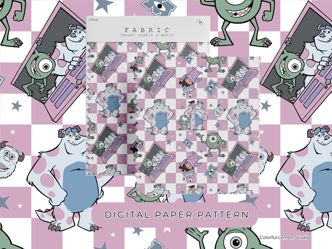 Monster Inc Digital Paper Pattern, Seamless Patterns, Digital Paper PNG ...