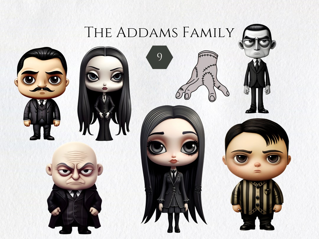 Addams Wednesday Clip Art PNG, the Family Addams Clipart, Scrapbook ...