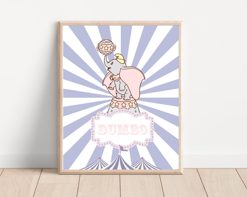 Printable Dumbo Poster, Wall Art Elephant, Nursery Wall Art, Hand Drawn ...