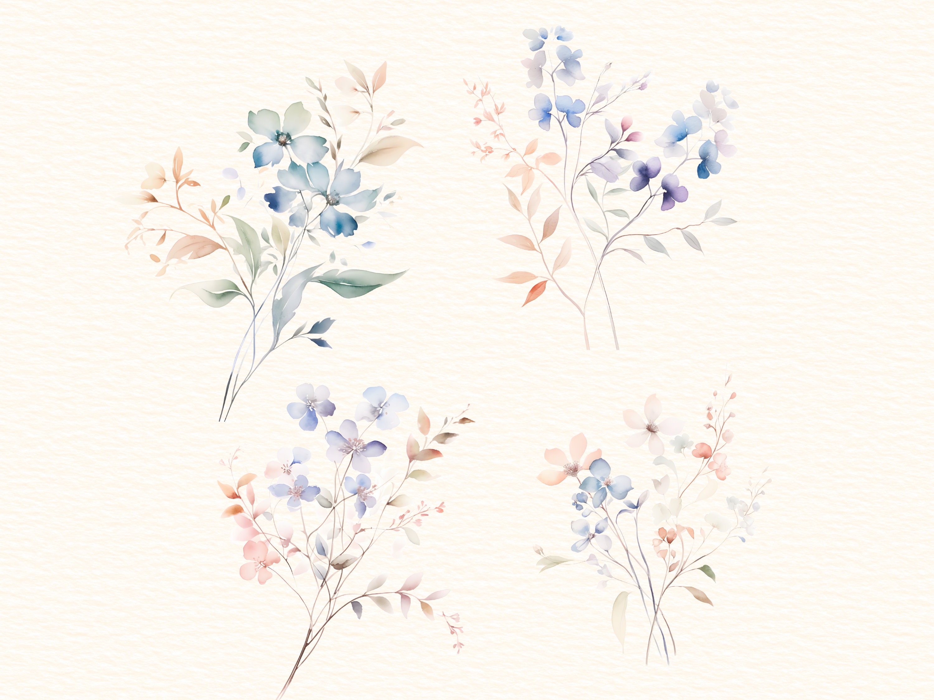 Watercolor Pastel Flower Bouquet Clipart PNG, Floral Borders, Meadow ...