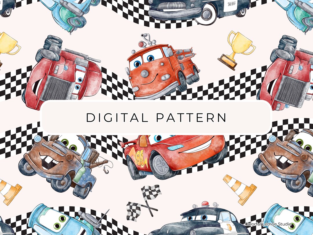Cars Digital Paper Pattern Theme, Cars Seamless Patterns Digital Paper ...