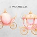 Watercolor Fairytale Carriage Clipart, Princess Carriage Clipart, Royal ...