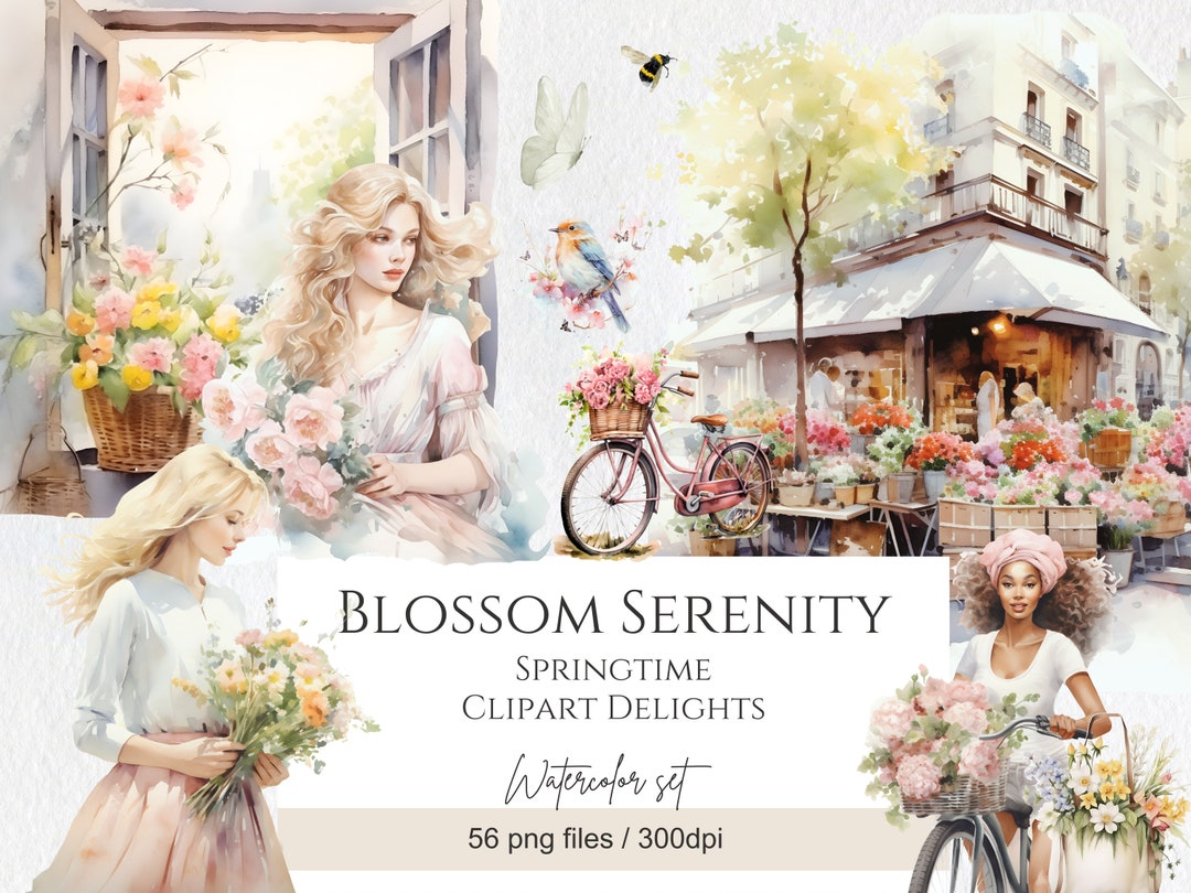 Spring Clipart Collection Bundle, Spring Flower Clip Art PNG Files ...