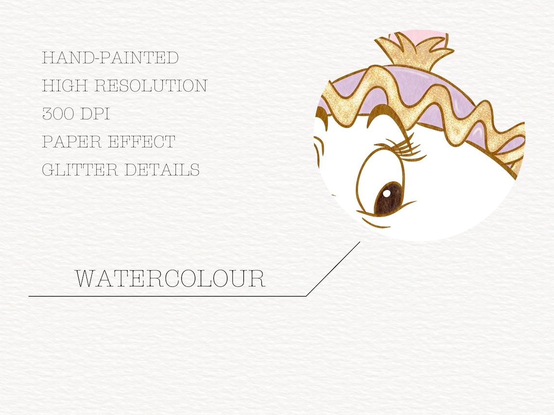 Watercolor Miss Potts and Chip, Chip Clipart, Miss Potts PNG, , Hand ...