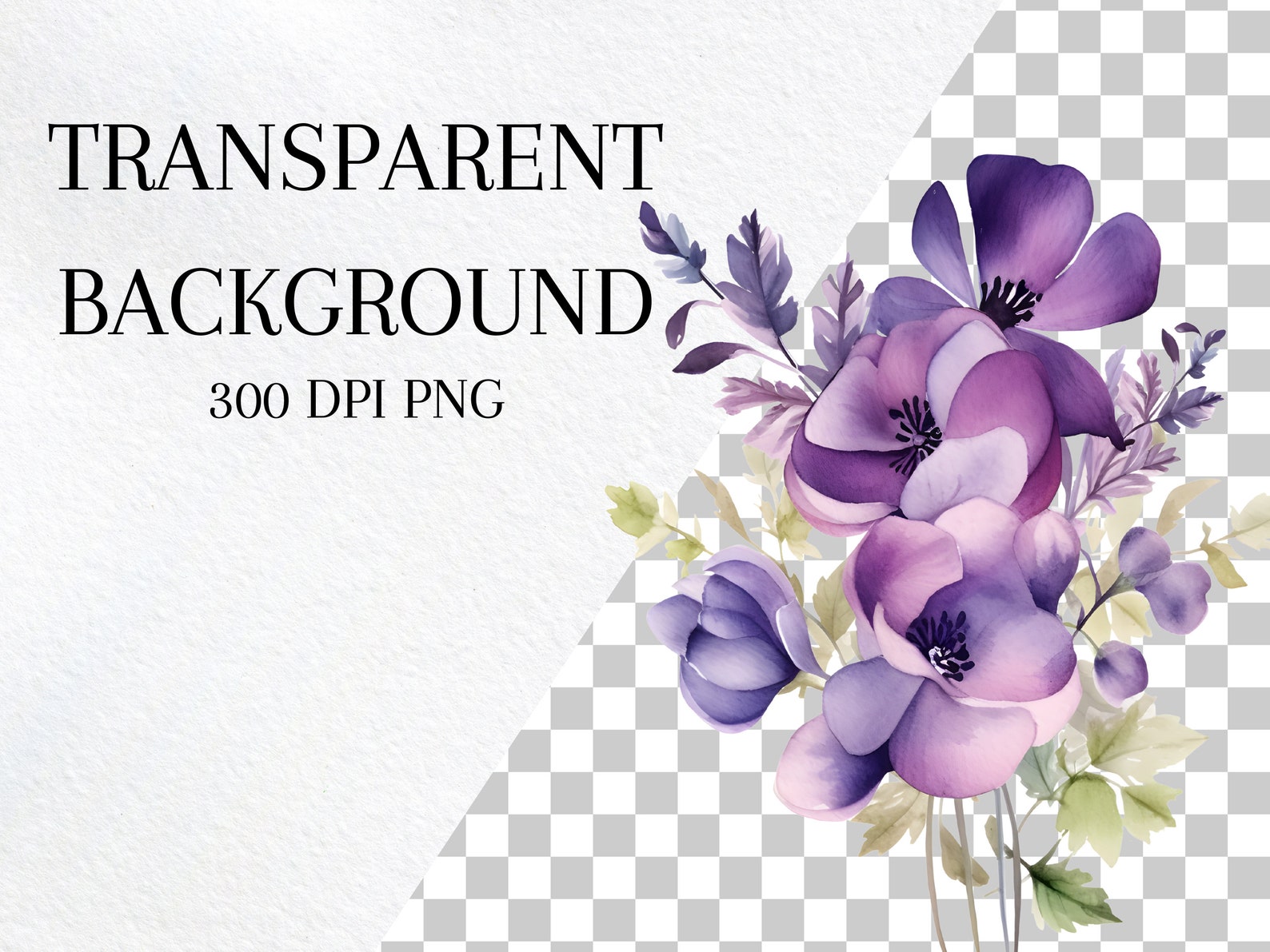 Watercolor Purple Floral Bouquets Clipart PNG, Floral Wreath, Meadow ...