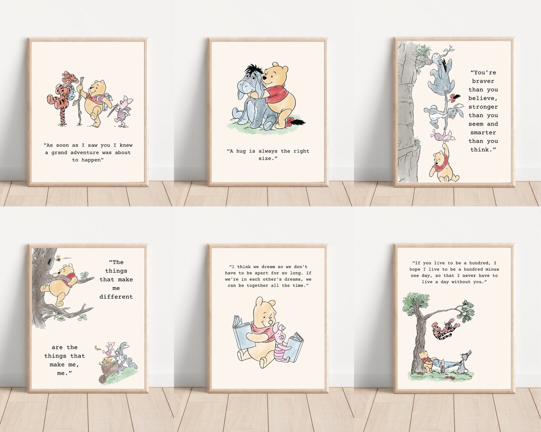Printable Winnie the Pooh Poster, Hundred Acre Wood Nursery Kids Wall ...
