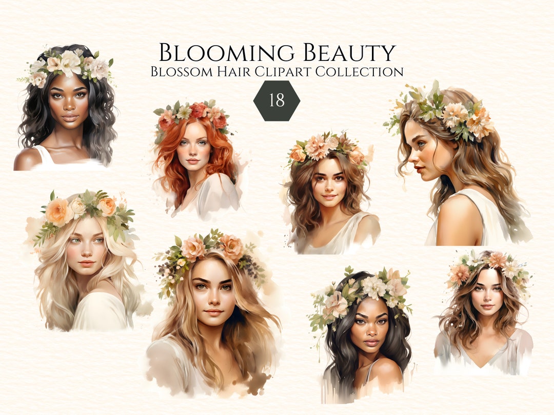 Spring Clipart Collection Bundle, Woman Spring Flower Clip Art PNG ...