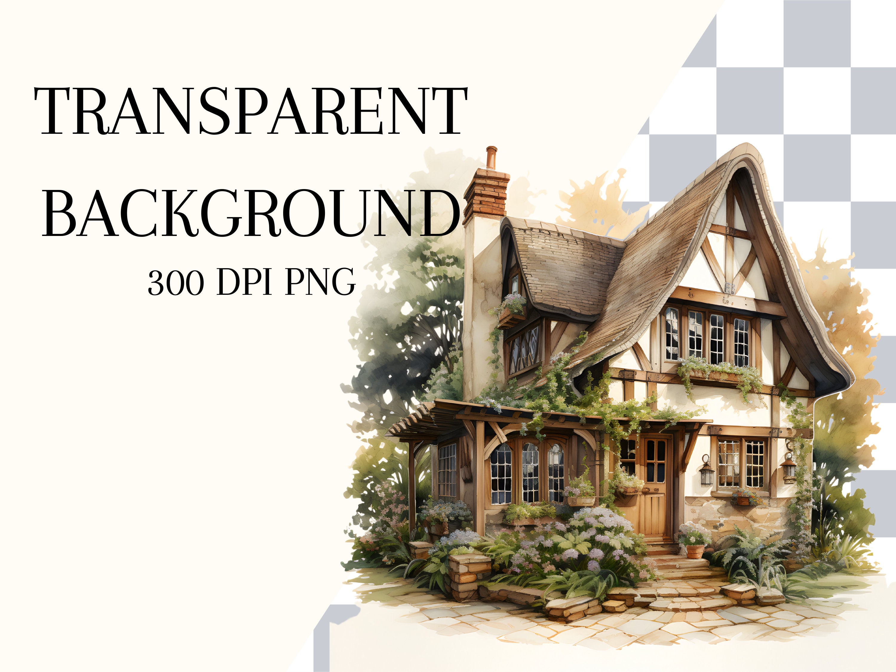 Spring Cottage House Clipart Collection Bundle, Spring House Clip Art ...