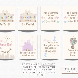 Disney Inspired Classroom Decor Posters, Kids Wall Art Set (digital ...