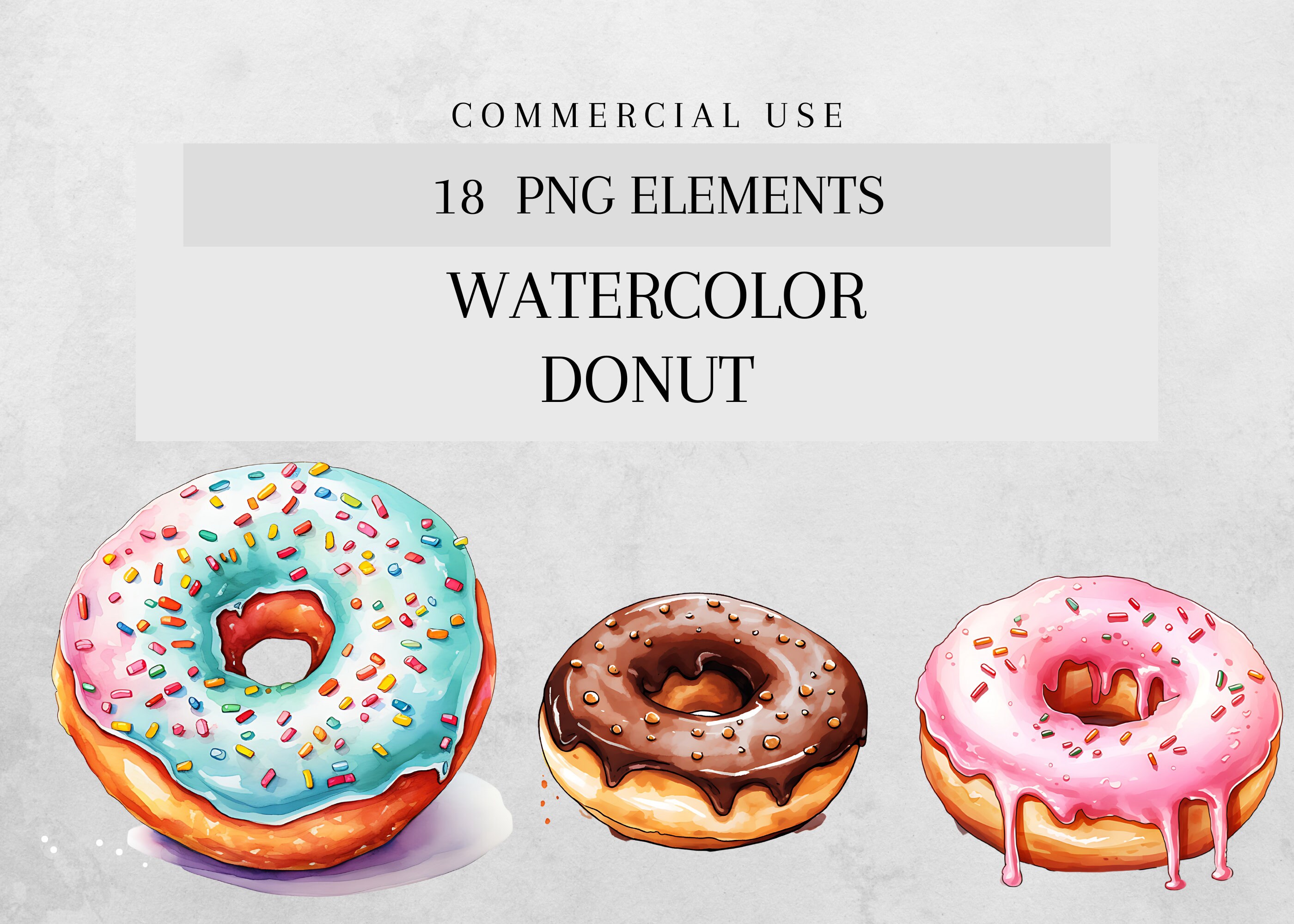 Watercolor Donut Clipart PNG, Sweet Bakery Food Clipart, Donut Birthday ...