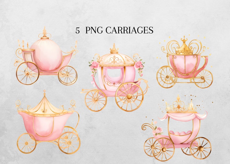Watercolor Princess Theme PNG Clipart Bundle Cute Princess - Etsy