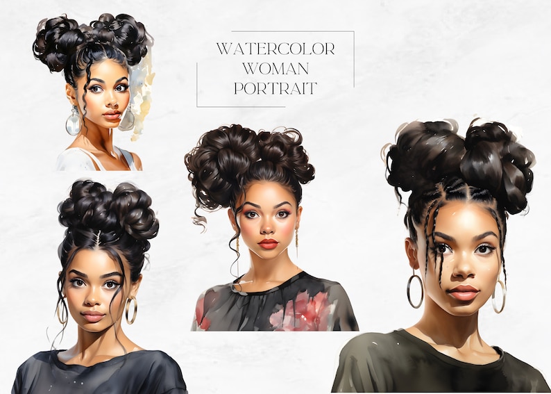 Watercolor Beautiful Woman Portrait Clipart PNG, Women Clipart, Woman ...