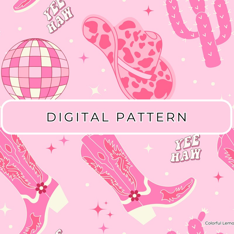 Disco Cowgirl Seamless Png - Etsy