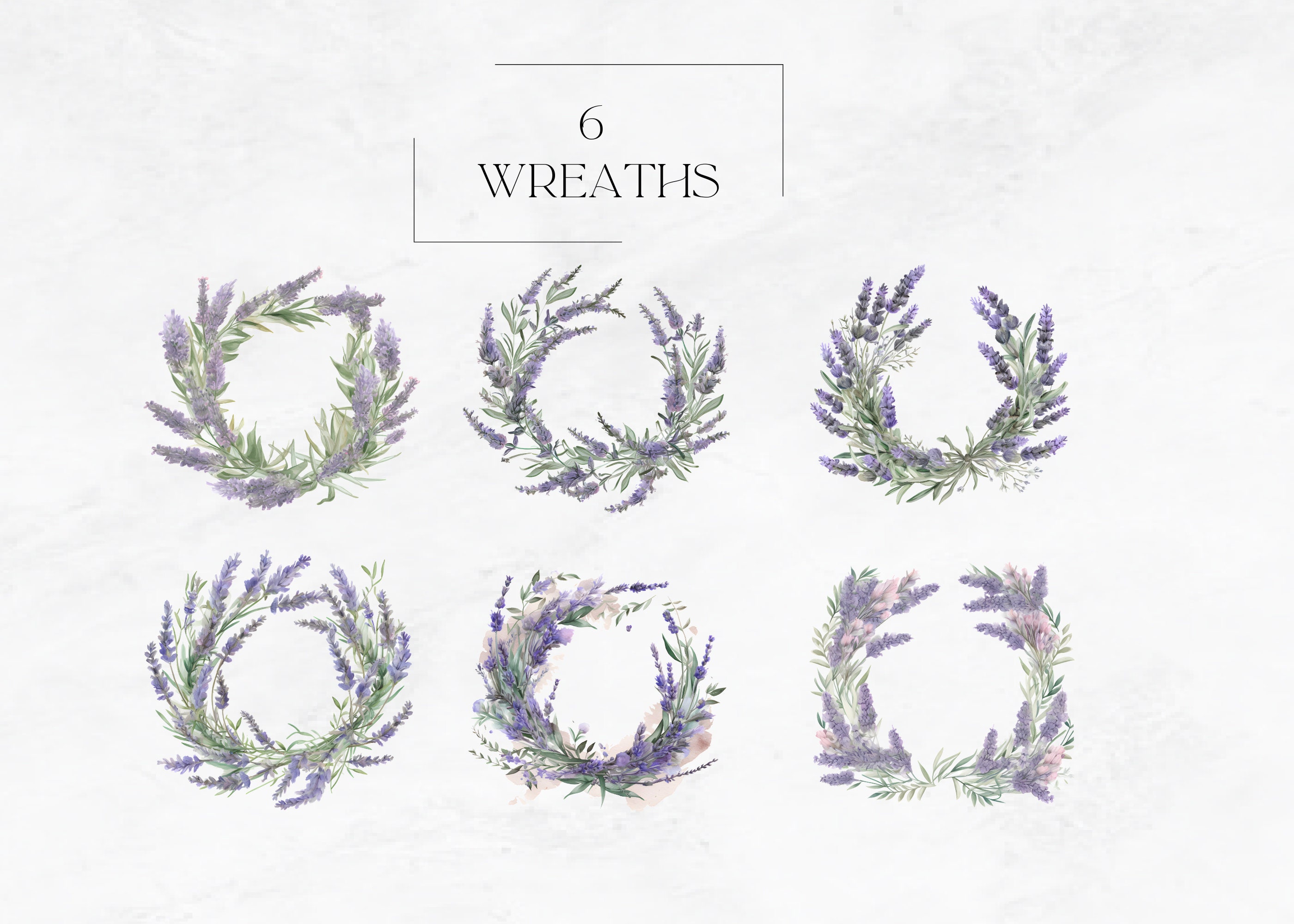 Watercolor Lavender Flower Clipart PNG Purple Flowers - Etsy