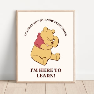 Winnie the Pooh Classroom Posters, Printable Self Love Affirmation ...