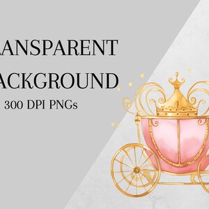 Watercolor Fairytale Carriage Clipart, Princess Carriage Clipart, Royal ...