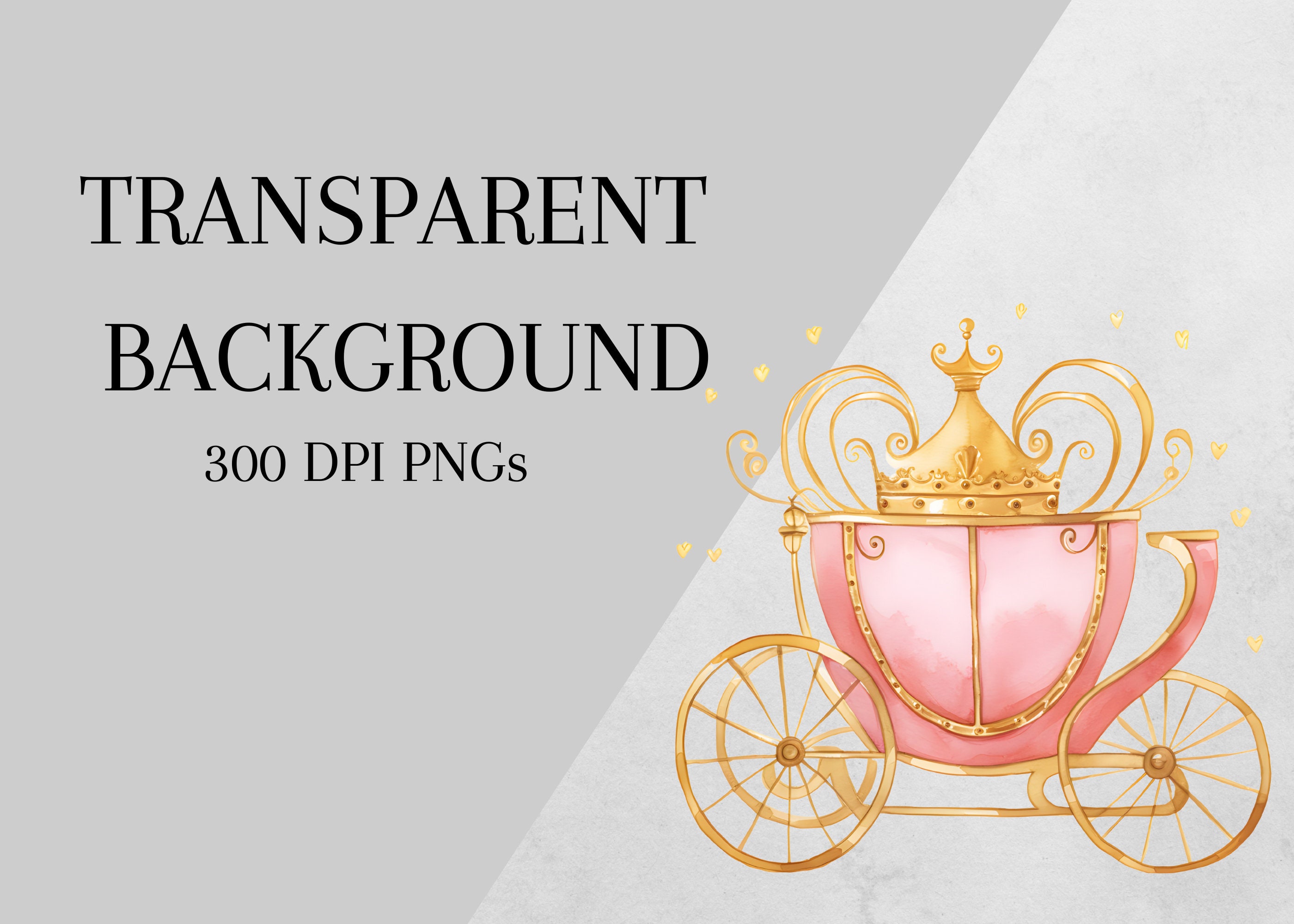 Watercolor Fairytale Carriage Clipart, Princess Carriage Clipart, Royal ...