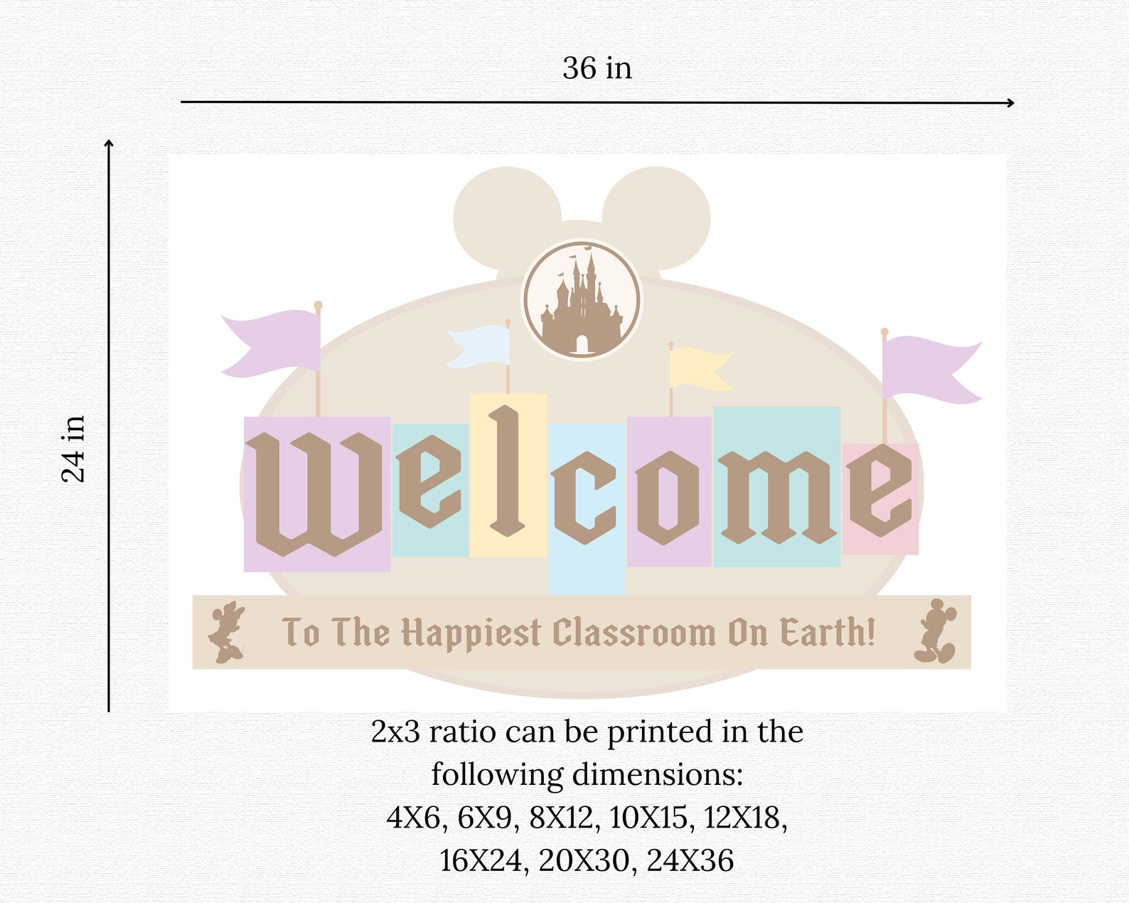 Welcome Mouse Classroom Decor Poster, Happiest Classroom on Earth ...