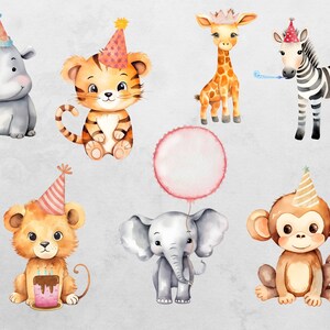 Watercolor Safari Animals Clipart Bundle, Baby Shower Clipart, Nursery ...