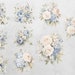 Blue Floral Clipart Bundle, Watercolor Floral Clipart, Vintage Flower ...