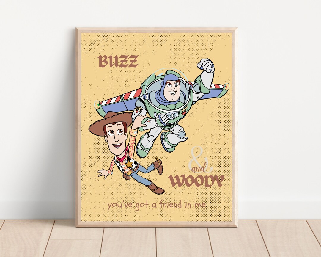 Printable Toy Story Poster, Wall Art Buzz and Woody, Nursery Wall Art ...