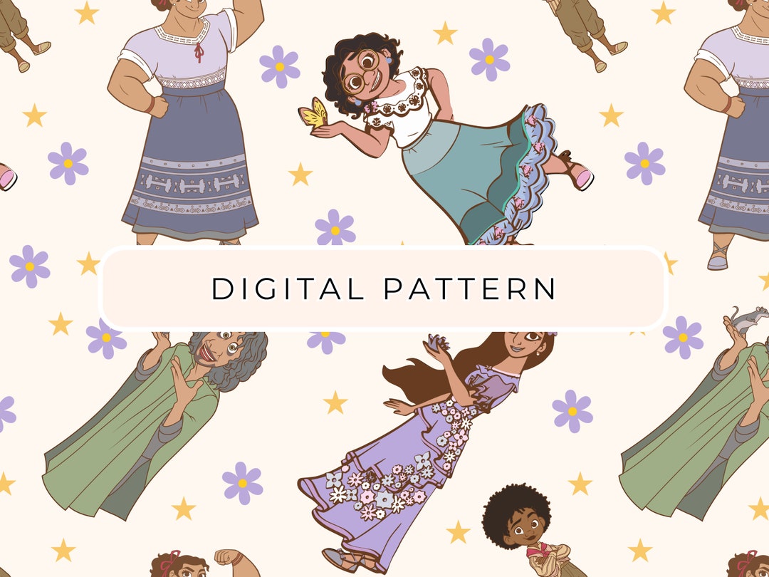 Encanto Digital Paper Pattern Theme, Princess Seamless File PNG ...