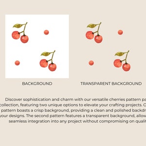 Modern Cherry Digital Paper Pattern, Seamless Patterns, Cherry Motifs ...