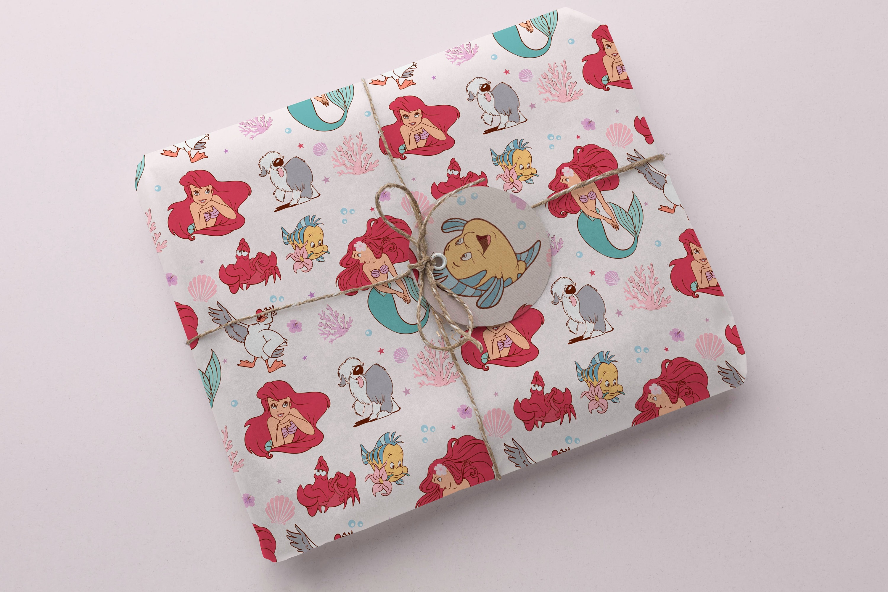 Ariel Mermaid Digital Paper Pattern Theme, Summer Seashell Starfish ...