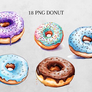 Watercolor Donut Clipart PNG, Sweet Bakery Food Clipart, Donut Birthday ...