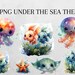 Cute Under the Sea Animals Watercolor Clip Art Bundle Sea - Etsy