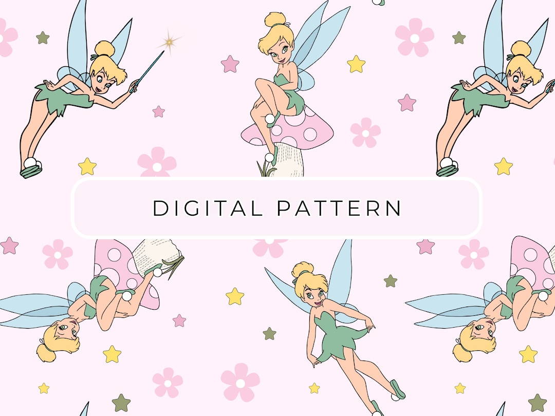 Fairy Digital Paper Pattern, Tinkerbell Seamless Patterns, Digital ...