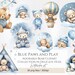 Watercolor Blue Teddy Bear Clipart Bundle, Sleepy Cute Boy Bear Baby ...