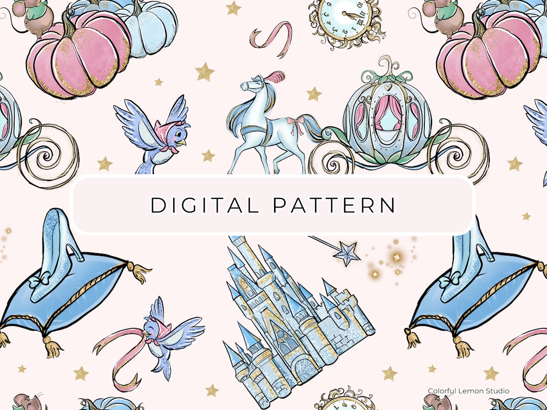 Princess Digital Paper Pattern Theme, Princess Seamless Patterns ...
