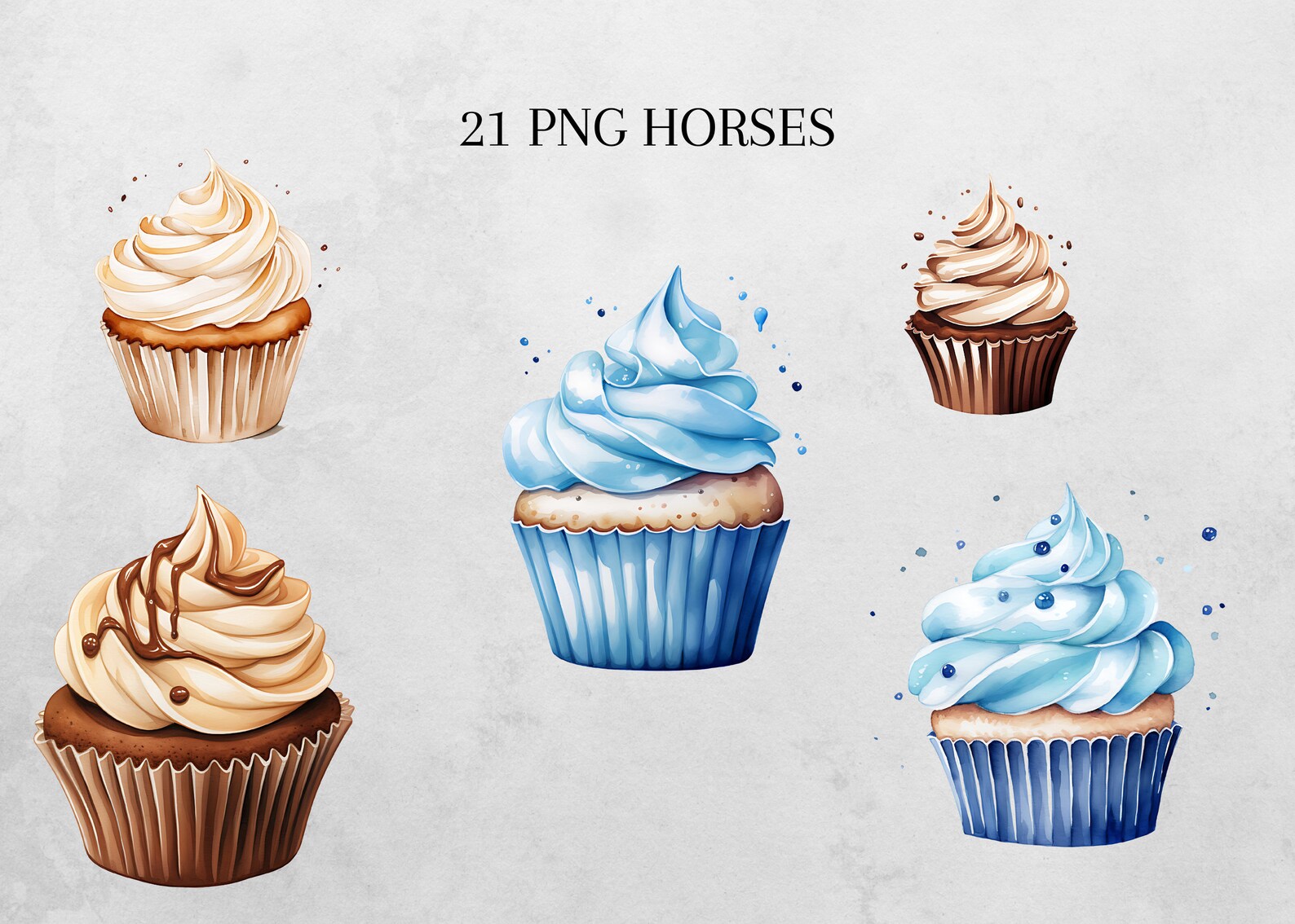 Watercolor Cupcake Clipart, Digital Art, Baking Clipart, Dessert ...