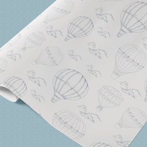 Hot Air Balloon Digital Papers Pattern, Air Balloon Seamless Patterns ...