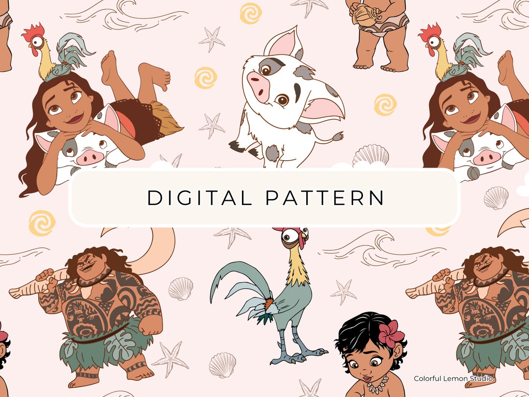 Moana Digital Paper Pattern Theme, Moana Seamless Patterns Digital ...