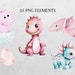 Watercolor Dinosaurs Clipart Bundle Cute Dinosaurs PNG Baby - Etsy