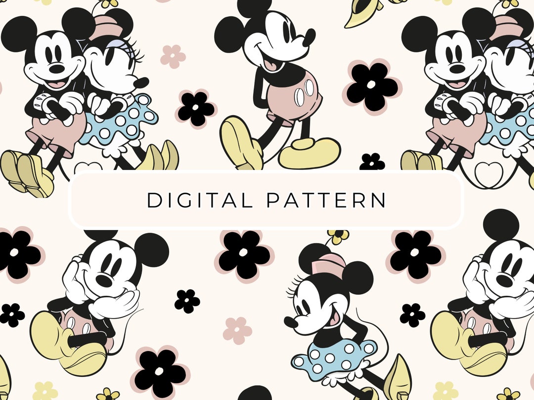 Classic Mouse Digital Paper Pattern, Mouse Seamless Patterns, Digital ...