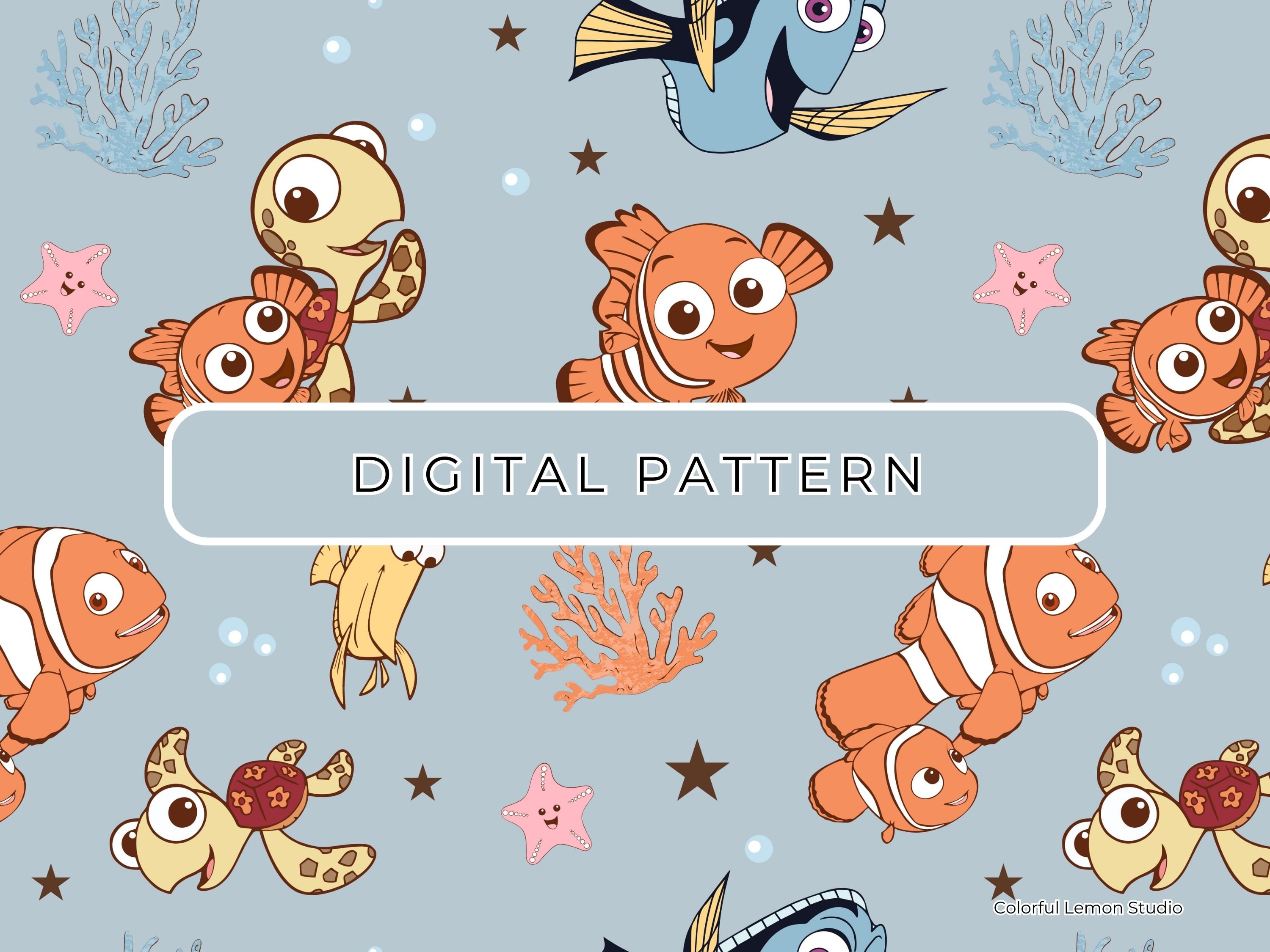 Cute Fish Digital Paper Pattern Theme, Summer Seashell Starfish ...