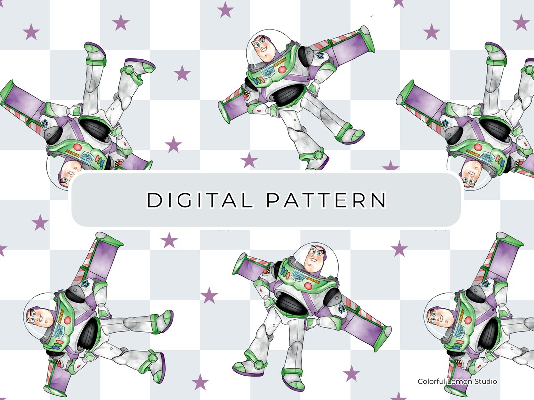 Toys Digital Paper Pattern, Buzz Seamless Patterns, Digital Paper PNG ...