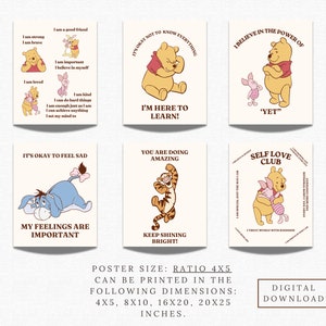 Winnie the Pooh Classroom Posters, Printable Self Love Affirmation ...