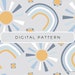 Sun Rainbow Digital Paper Pattern Theme, Boho Summer Rainbow Sun ...