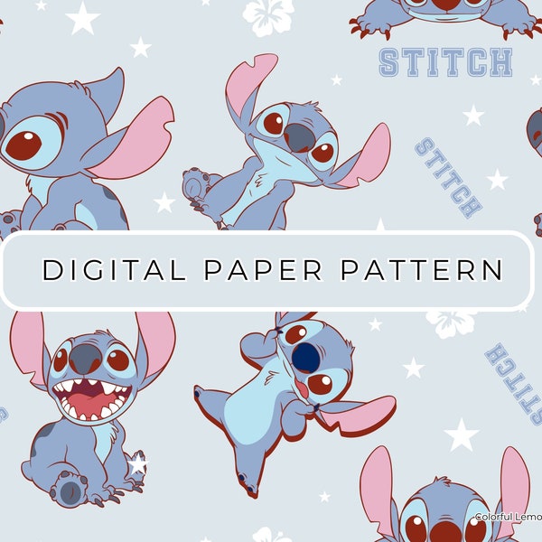Stitch Seamless Pattern Png - Etsy