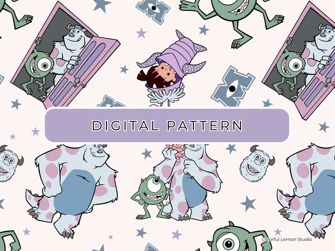 Monster Inc Digital Paper Pattern, Seamless Patterns, Digital Paper PNG ...