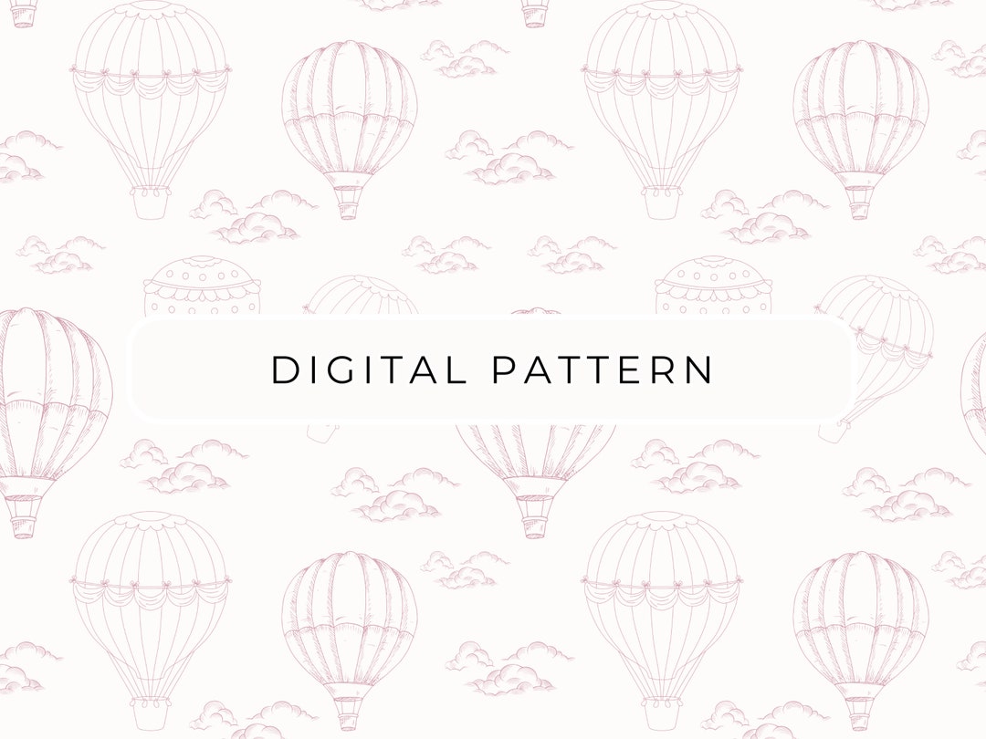 Hot Air Balloon Digital Papers Pattern, Air Balloon Seamless Patterns ...