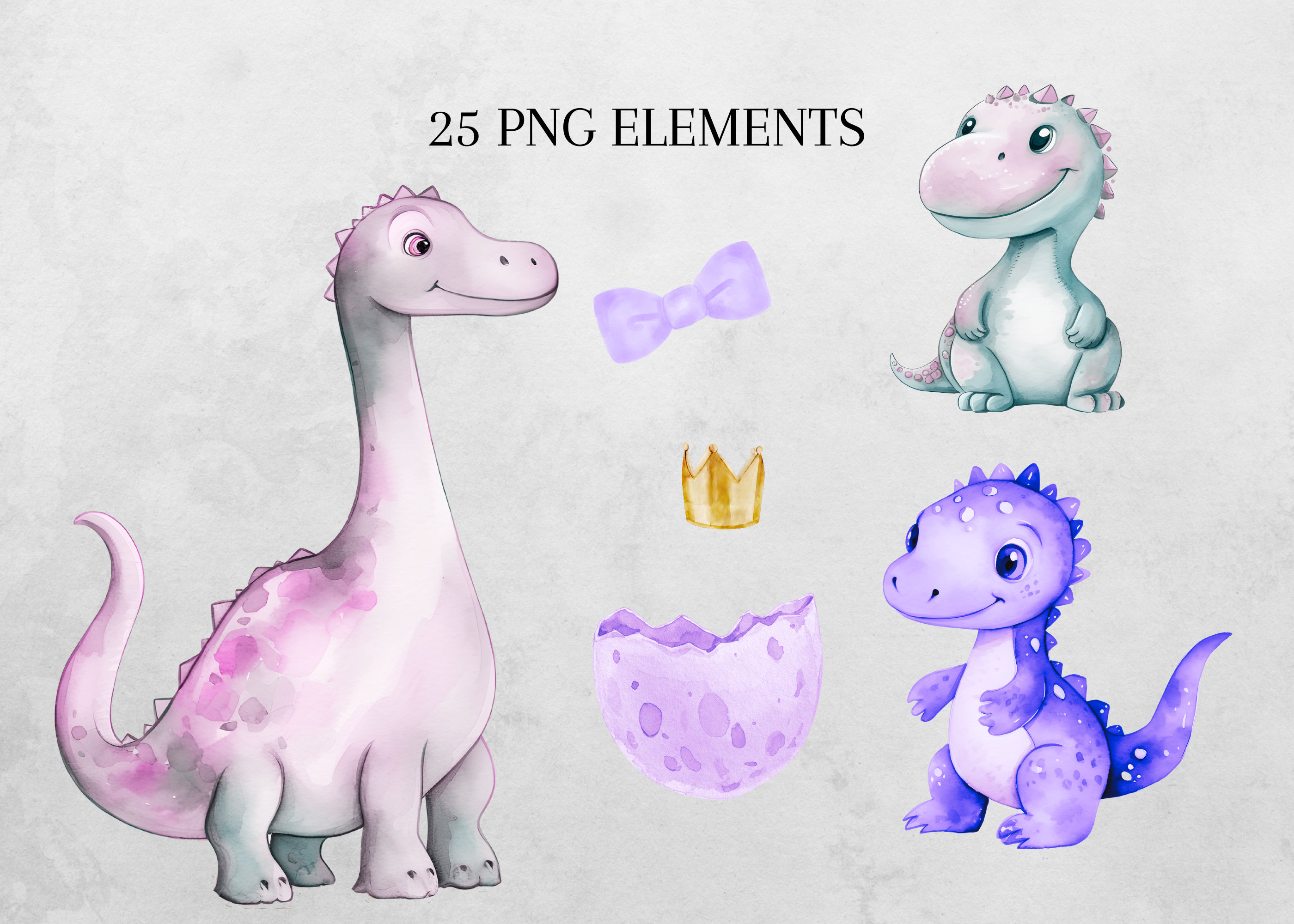 Watercolor Dinosaurs Clipart Bundle Cute Dinosaurs PNG Baby - Etsy