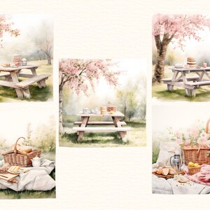 Spring Picnic Scenes Clipart Collection, Spring Flower Clip Art PNG ...