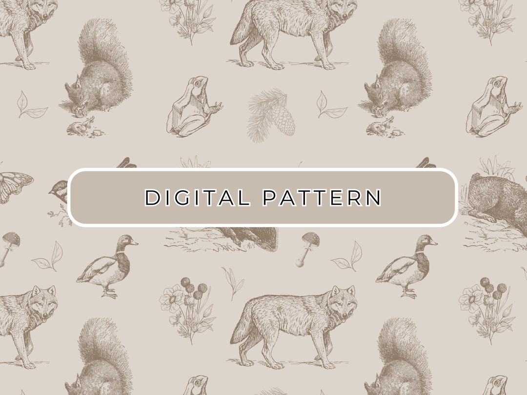 Forest Animal Digital Paper Pattern, Kids Nursery Seamless Pattern ...