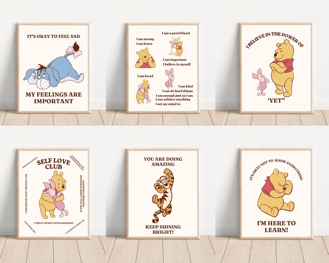 Winnie the Pooh Classroom Posters, Printable Self Love Affirmation ...