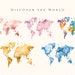 Watercolor World Map Clipart, World Map Silhouette PNG Files, Wedding ...